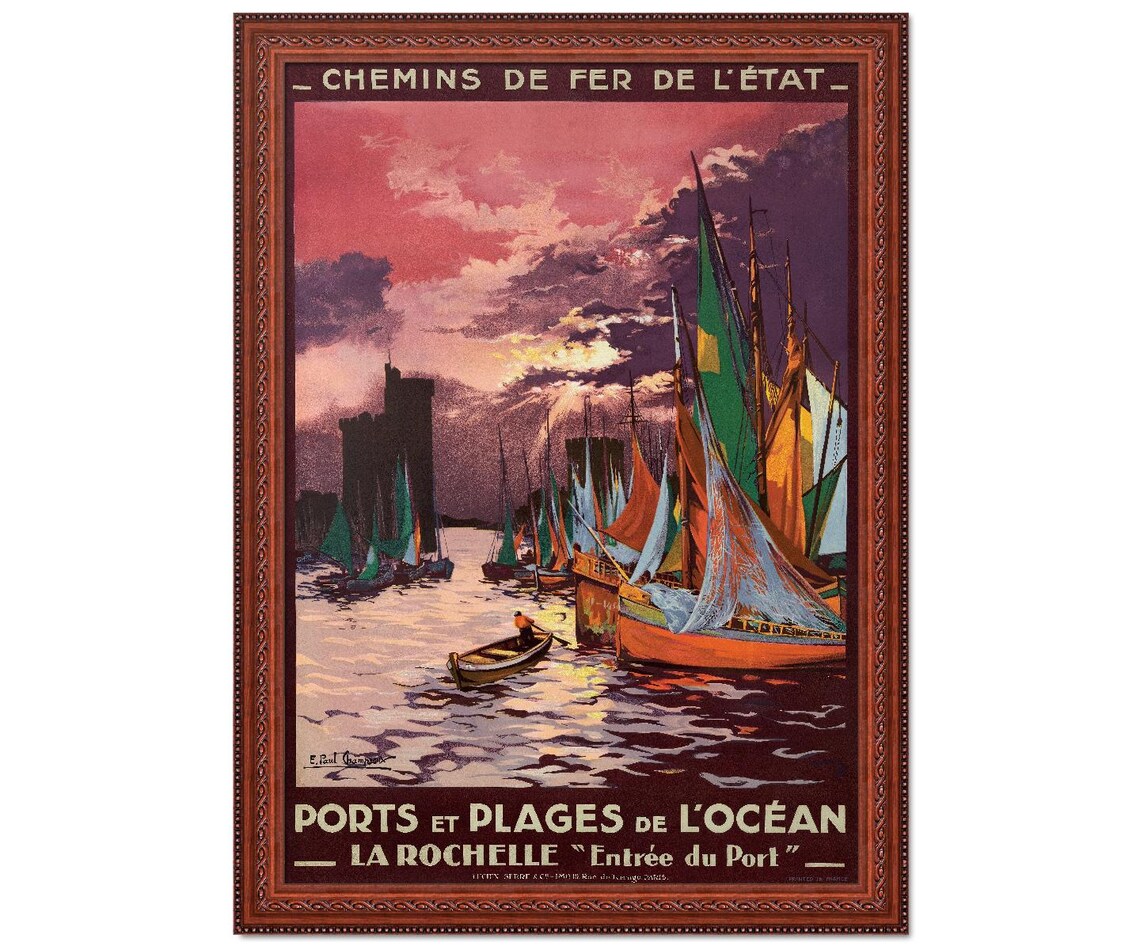 Poster Ports and Beaches of La Rochelle, 1928 | 24x34" A1 Big Size ...