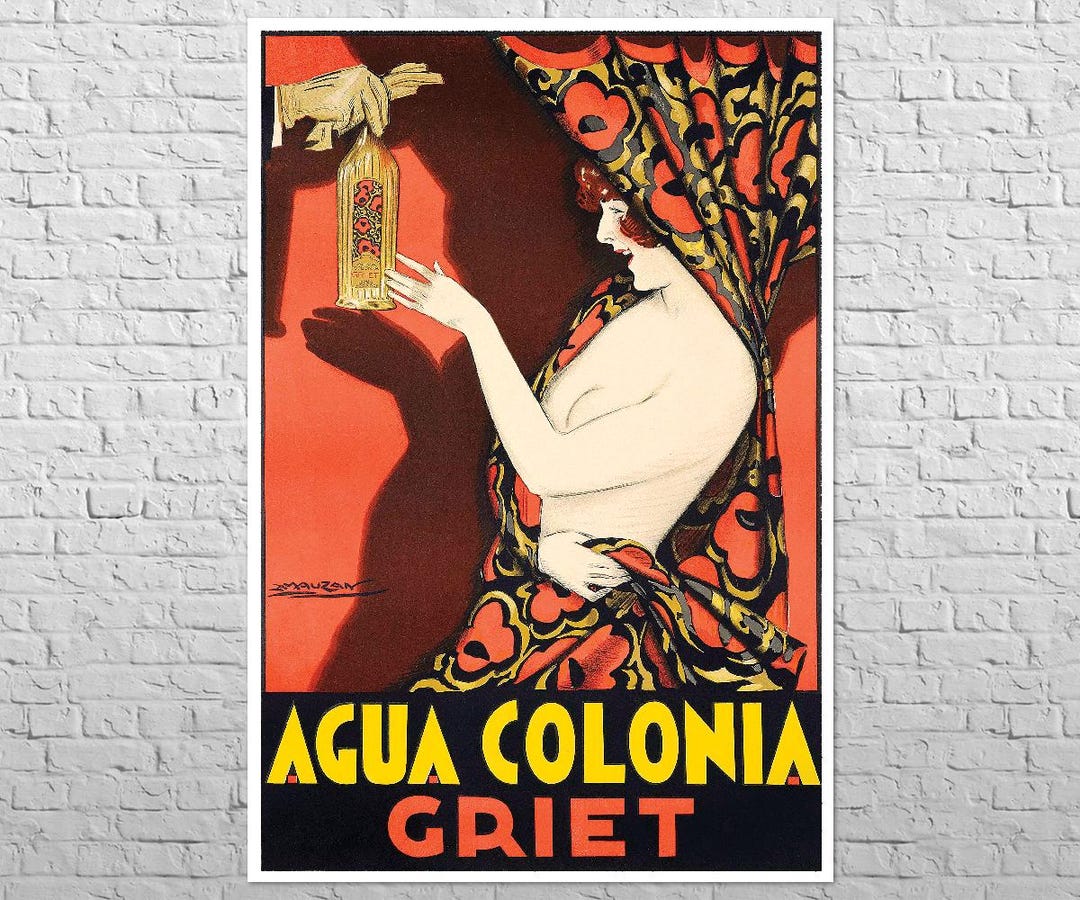 Poster Agua Colonia Griet, 1928 | 22x33" Big Size A1 | Old Perfume ...