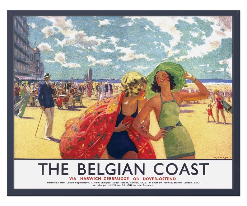 Poster the Belgian Coast, 1928 | Big Size A1 | Horizontal Wall Decor - Etsy