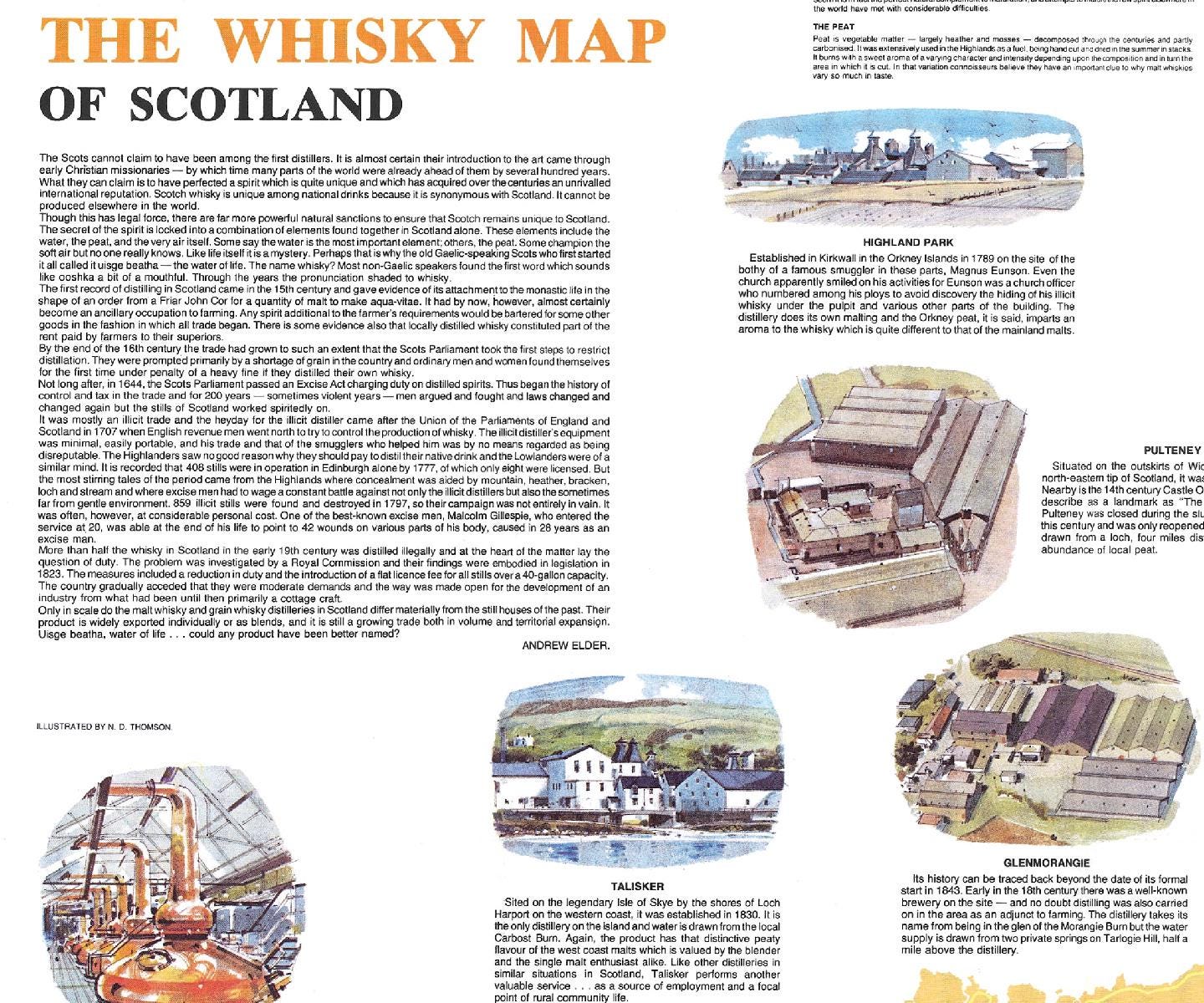Whisky Map of Scotland, 1976 | 30x39" Big Size | Vintage Wall Decor - Etsy