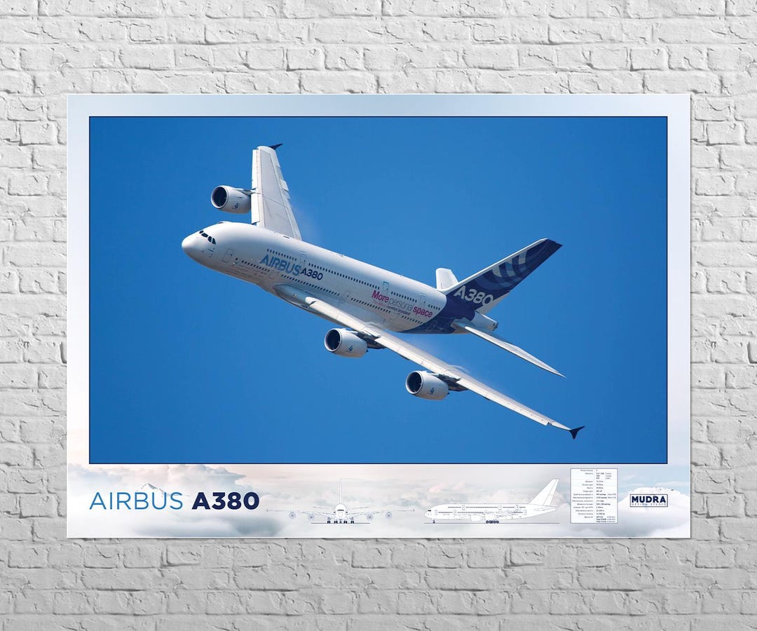 Poster Airbus A380 | 33x24" Big Size A1 | With Specifications - Etsy