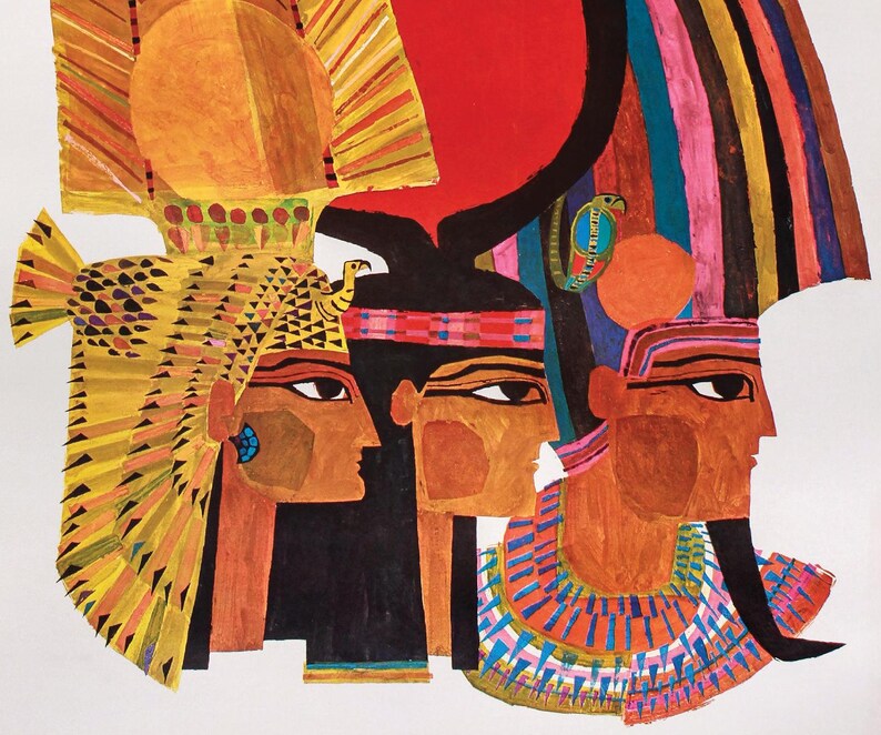 Poster TWA Egypt II, 1960 | 21x34" Big Size | Three Pharaons - Etsy