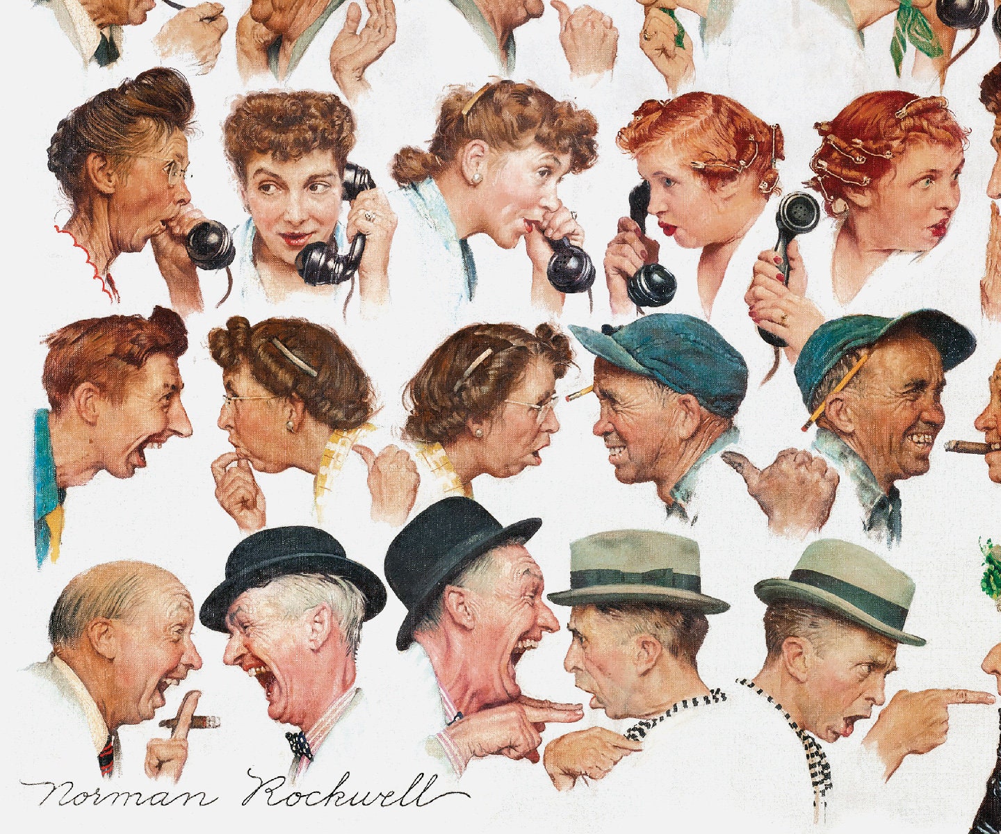 Poster the Gossips, 1948 | 18x18" Norman Rockwell | American Classic - Etsy