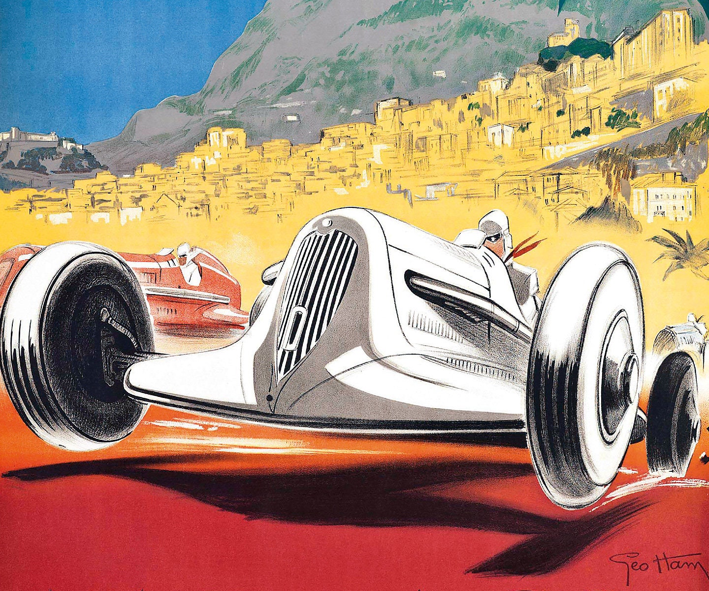 Poster Monaco, 1935 | 22x33" Big Size | Old Racing Car - Etsy