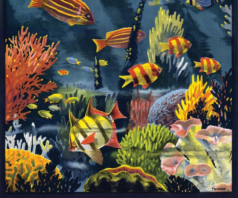 Poster Great Barrier Coral Reef, 1933 | 21x34" Big Size | Australia ...