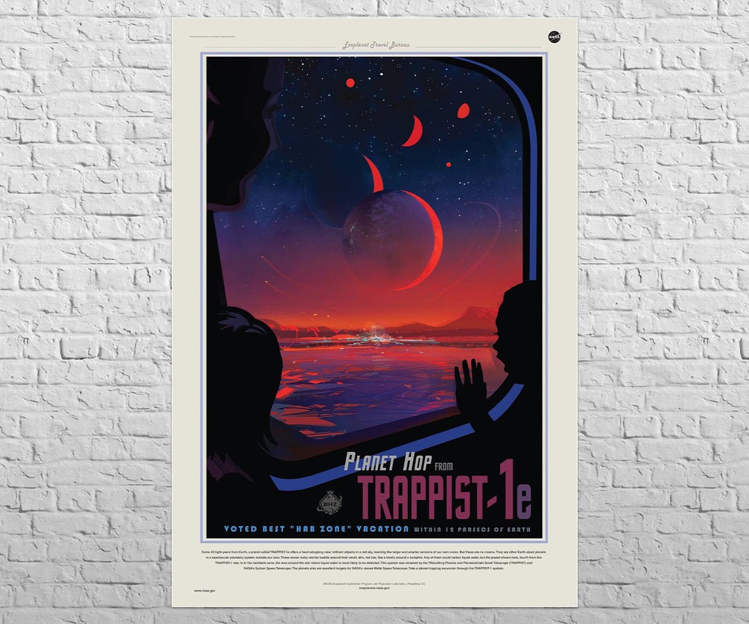Poster Trappist-1e, NASA | 24x35" Big Size A1 | Space and Science Wall ...