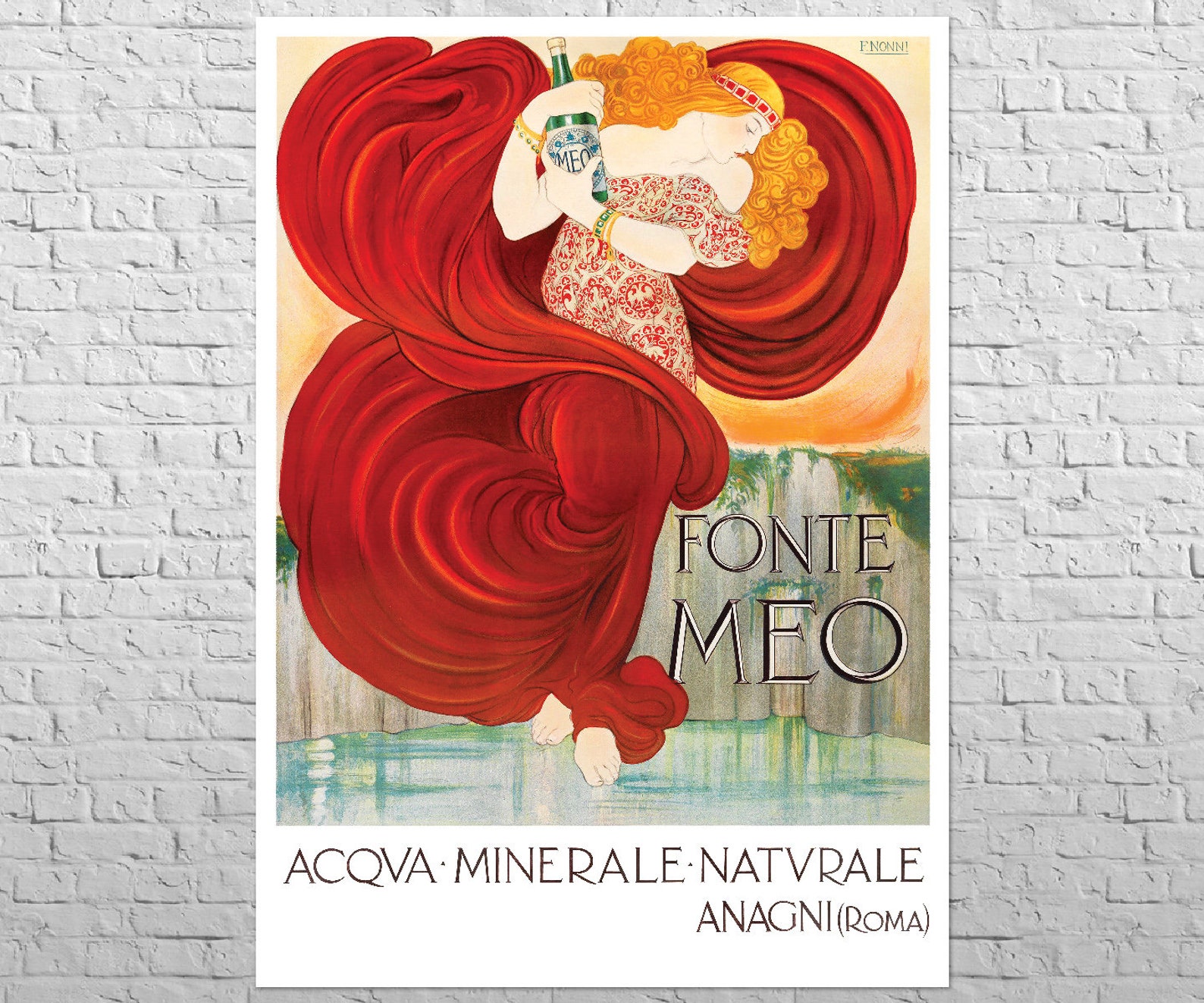Plakat Fonte Meo, 1924 | Großes Format A1 | Italienisches Mineralwasser ...