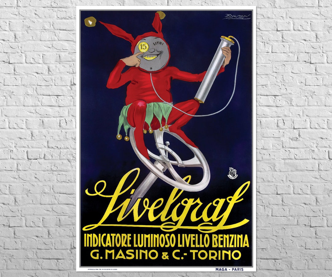 Poster Livelgraf, 1923 | 22x33" Big Size | Retro Car, Old Fuel Level ...