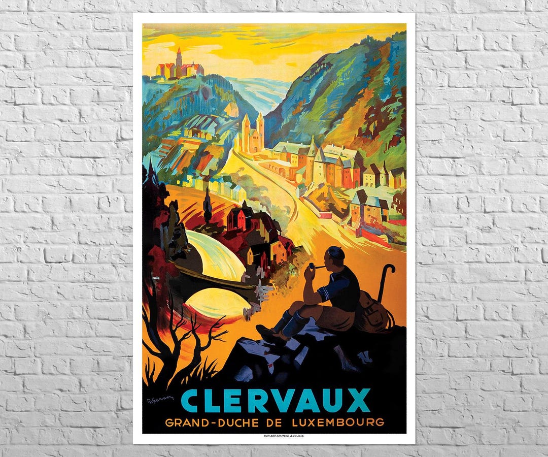 Poster Clervaux. Grand Duchy of Luxembourg, 1935 | 22x33" Big Size A1 ...