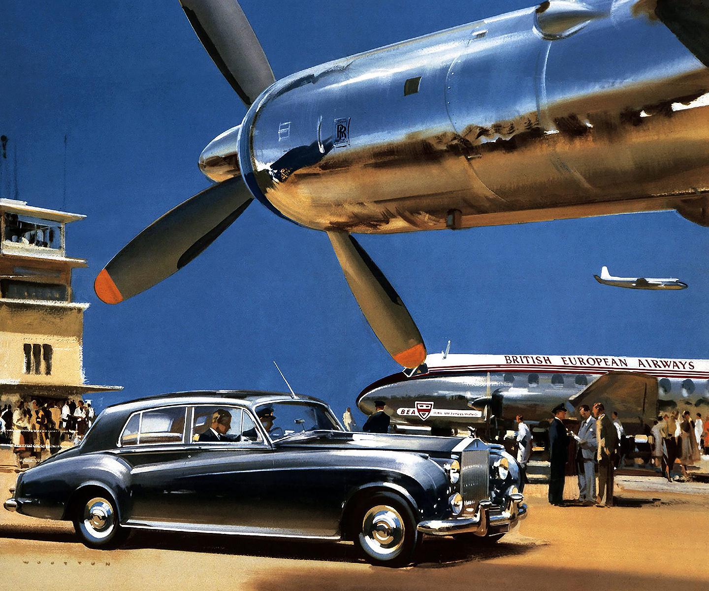 Poster Rolls-royce, 1954 | 22x33" Big Size | BEA, Retro English Wall ...