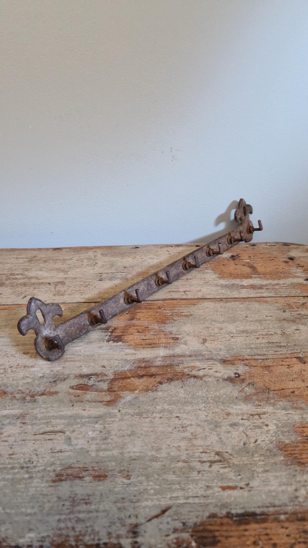 Antique French Cast Iron Row of Hooks. - Etsy