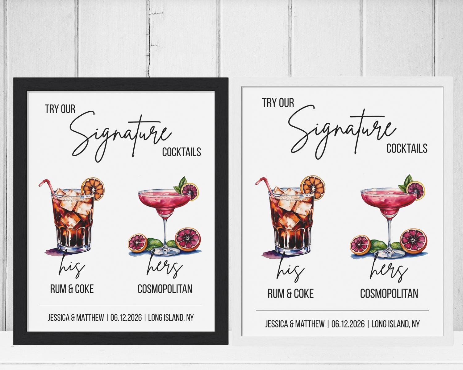 Signature Drinks Sign | Signature Cocktail | Wedding Bar Signs ...