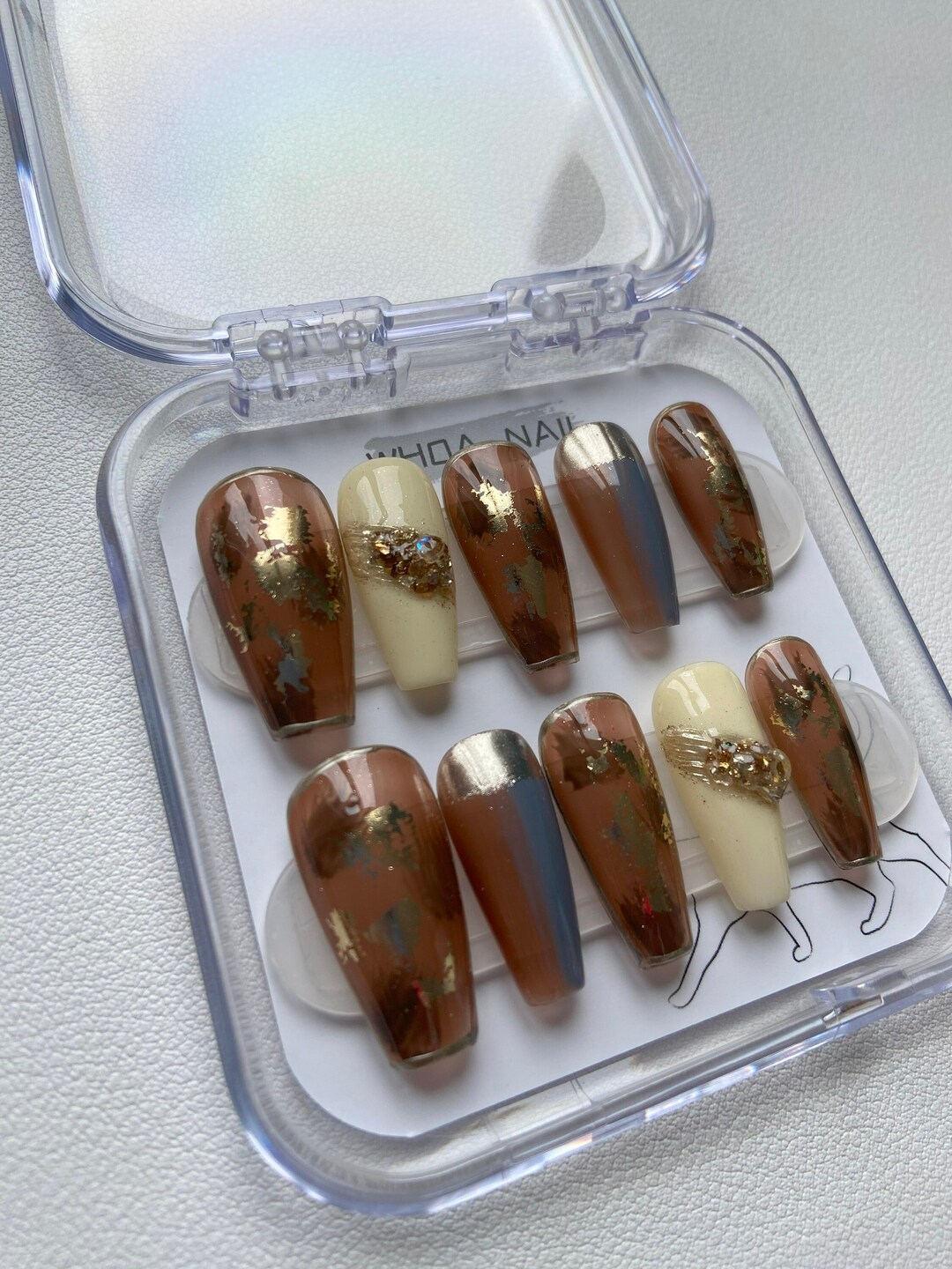 Luxurious Custom Rhinestone/personalized Handcrafted Press on Nails ...