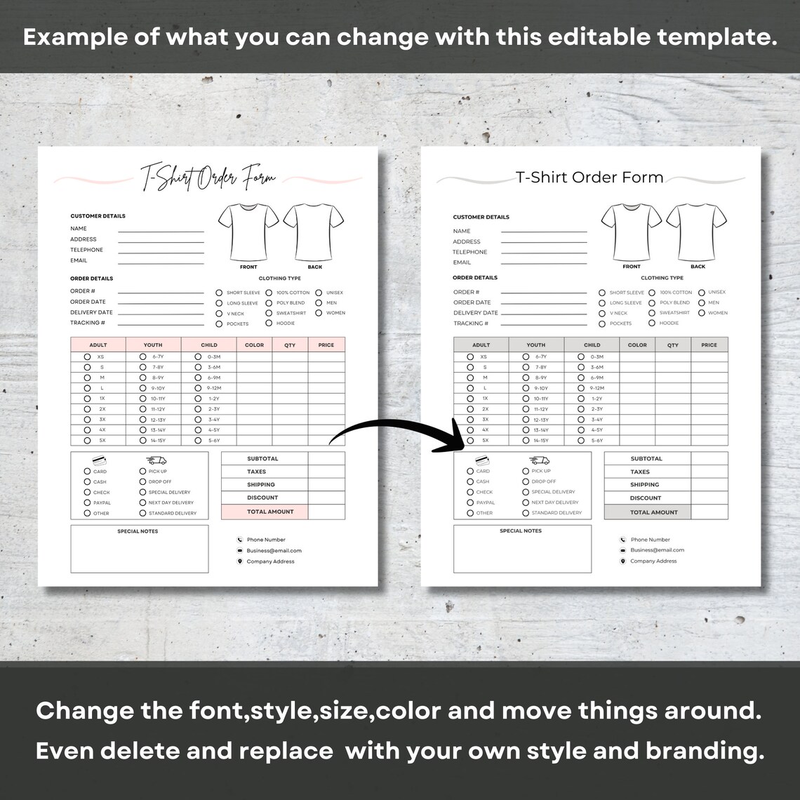 Custom T-shirt Order Form Template Simplify Your Small Business With ...