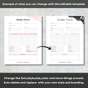 Editable Craft Business Order Form, Canva Template Design, Custom Craft ...