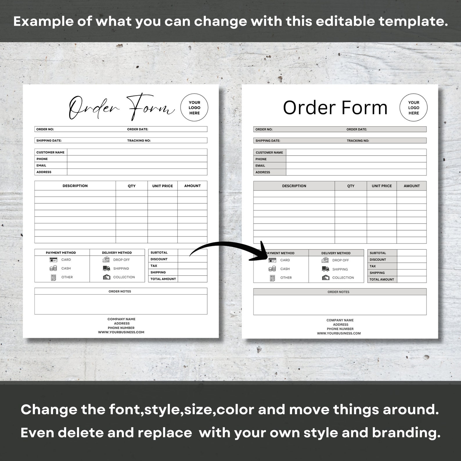 Customizable Order Form Template Perfect Solution for Small Businesses ...