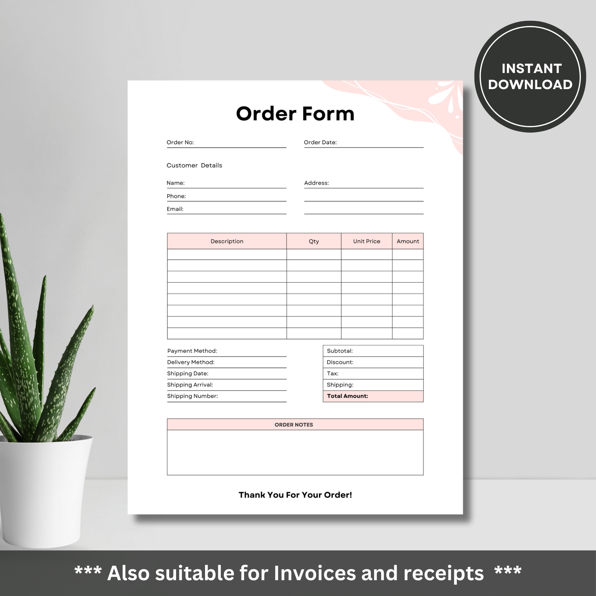 Editable Craft Business Order Form, Canva Template Design, Custom Craft ...