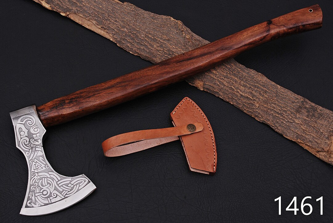 Handmade Viking Axe Real Wood Splitter Camping Axe Forest Hatchet Cold ...