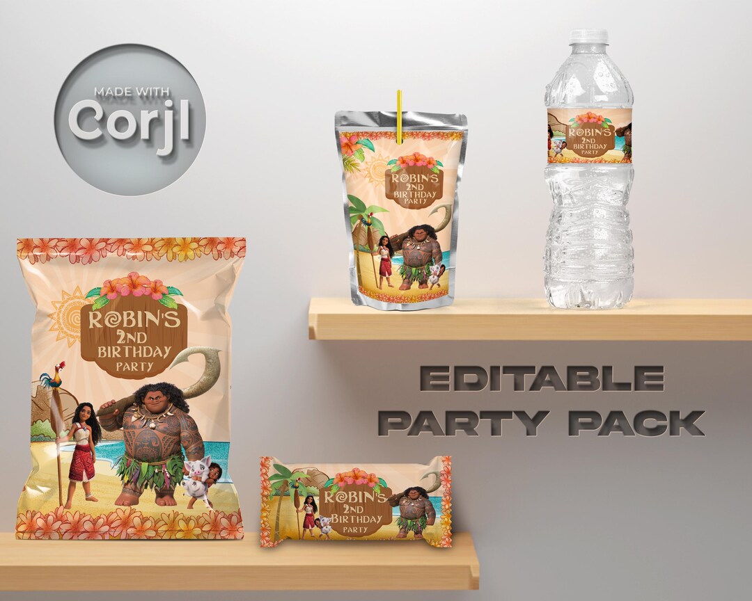 Printable Moana Label Bundle, Moana Starter Pack, Party Decoration Kit ...