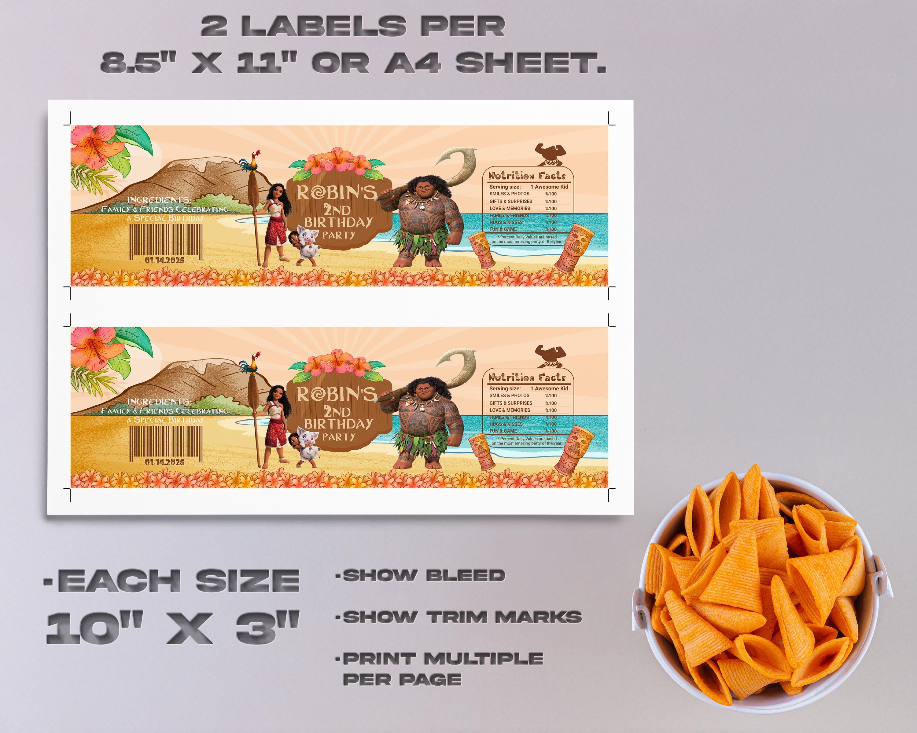 Moana Printable Pringles Label, Moana Birthday Design, Disney Moana ...