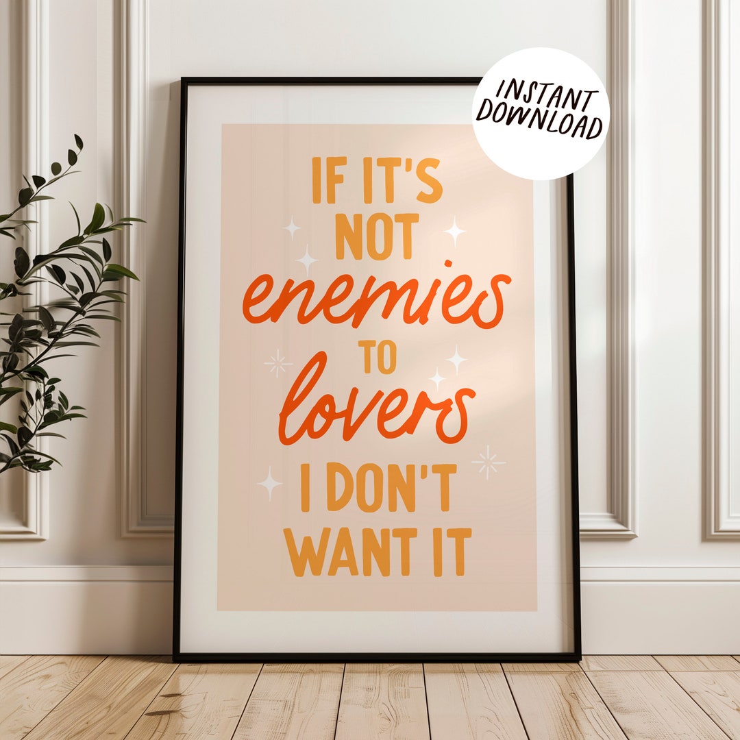 DIGITAL DOWNLOAD | Enemies to Lovers | Bookish Poster | Romance Reader ...