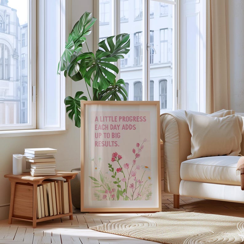 A Little Progress Each Day Adds up to Big Results | Positive Poster ...