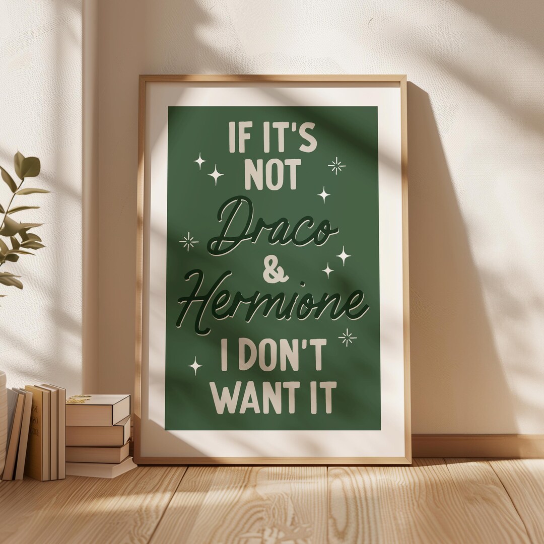 Dramione | Enemies to Lovers Art Print | Booklover Poster | Dark ...