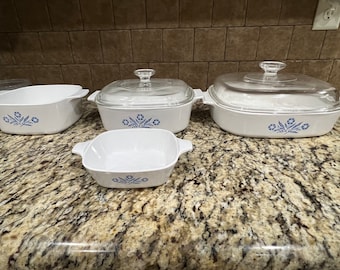 Set of 3 Vintage 1970s Corning Ware Blue Cornflower Casserole Dishes ...