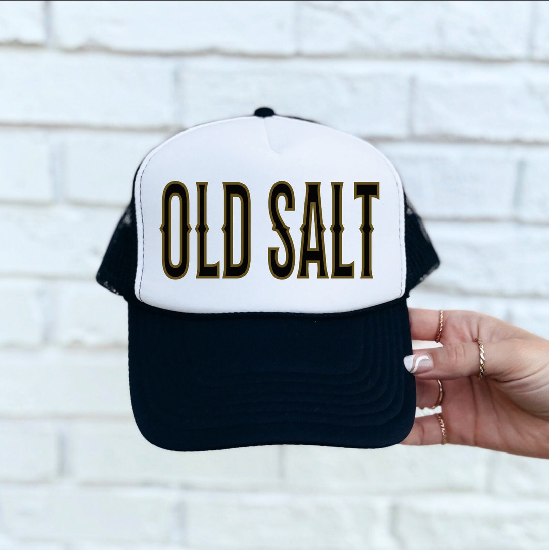 Embroidered Trucker Hat Old Salt Sailor Hat Boating Hat Beach Trucker ...
