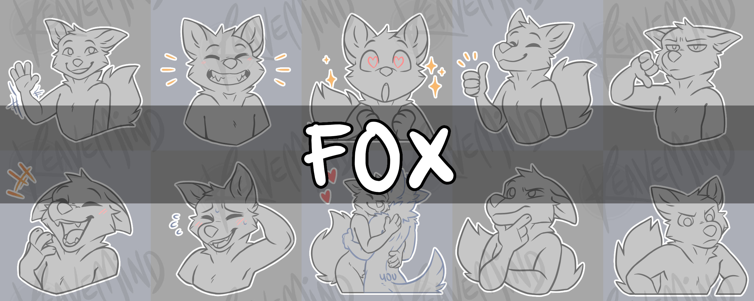 Basic Sticker Pack Lines - Fox - Etsy