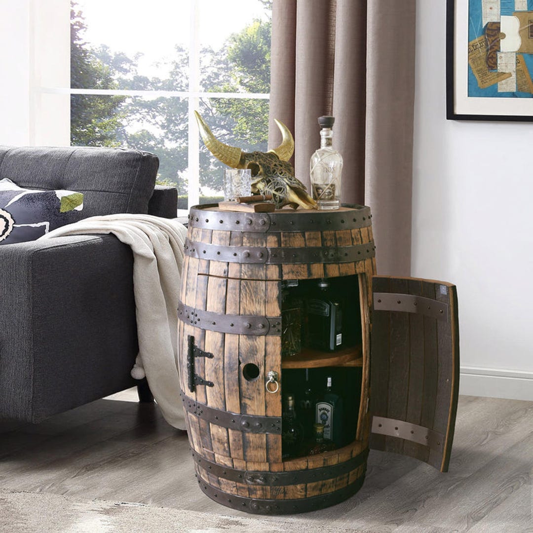Whiskey Barrel Full Barrel Cabinet Whiskey Barrel Liquor Cabinet Barrel ...