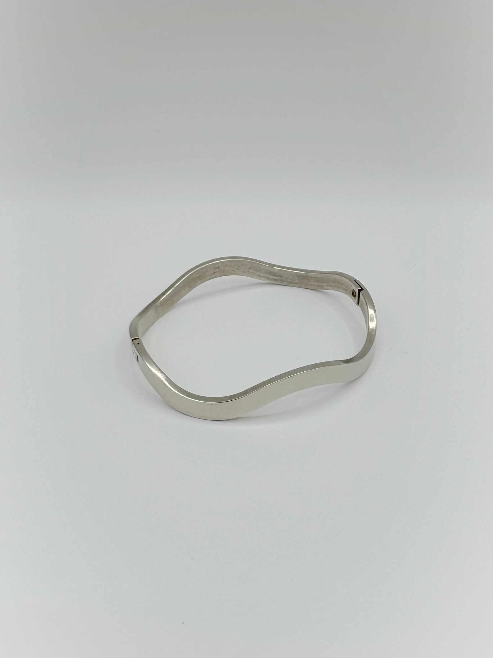 Vintage Sterling Silver Wave Bangle Bracelet - Etsy