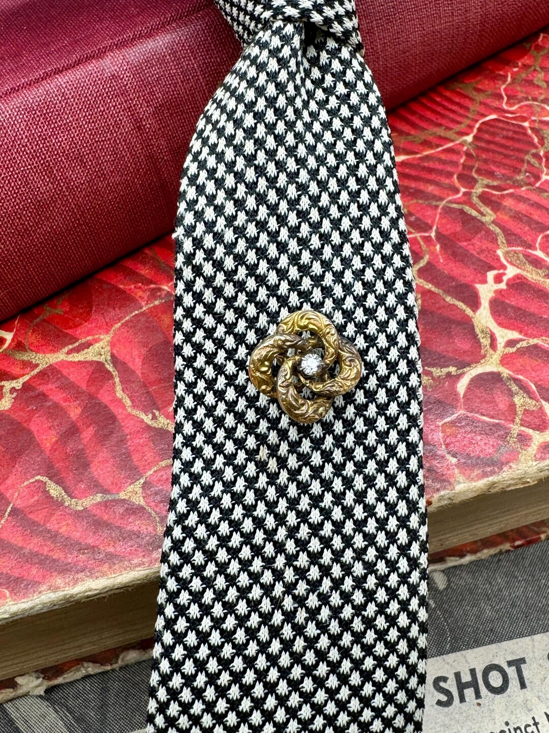 1900s 14K Gold Tie Pin / Genuine Diamond / Ornate 1800s Victorian ...