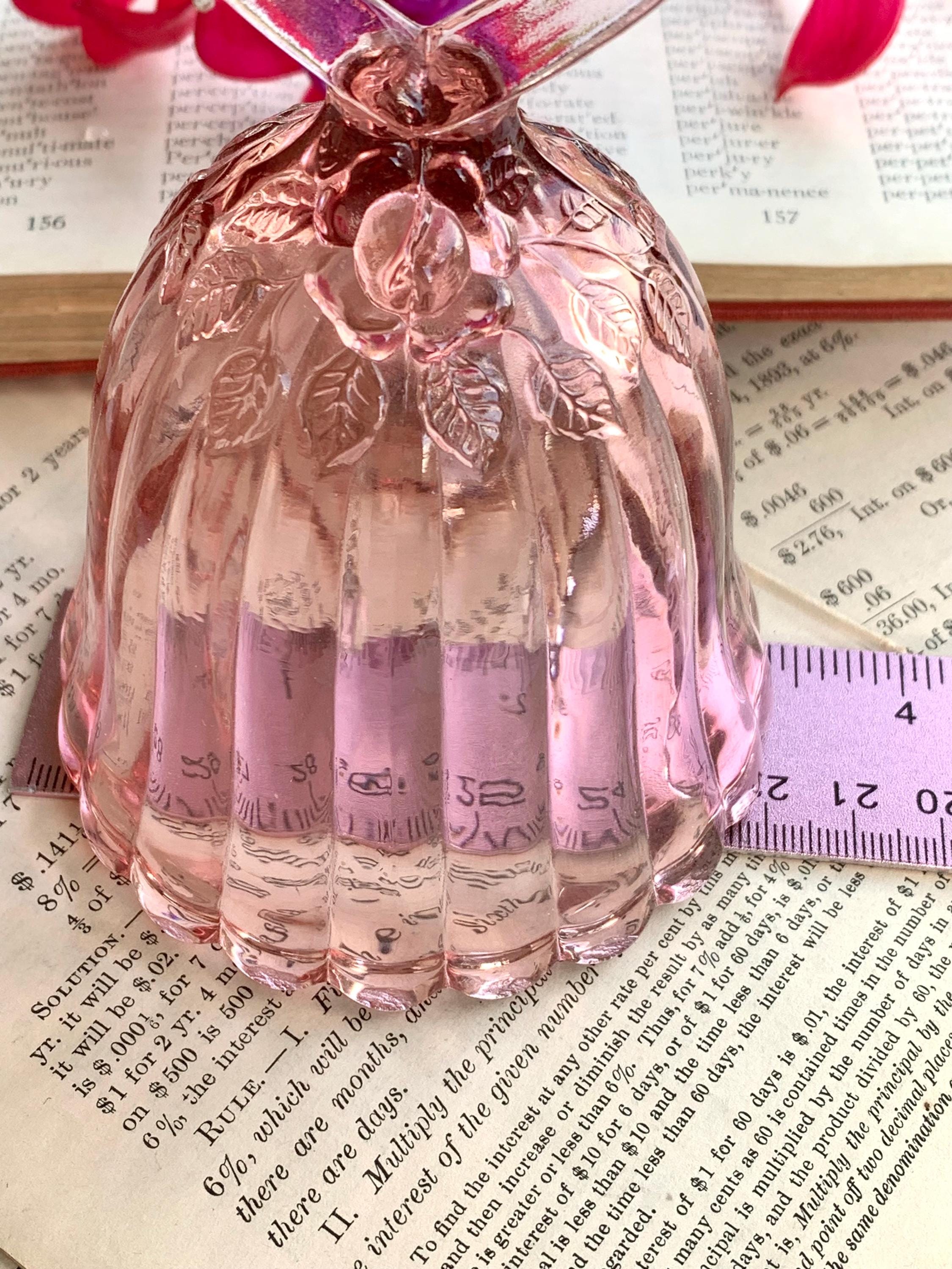 PINK Fenton Art Glass Bell With Heart Shaped Handle Vintage Collectible ...