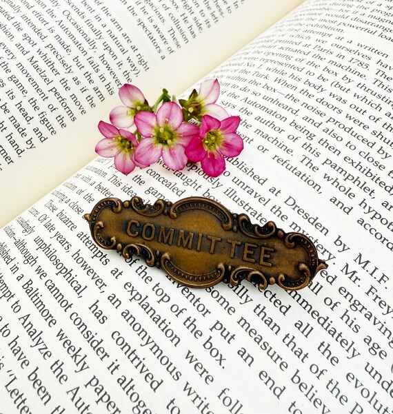 Rare Antique COMMITTEE Brass Pin / early 1900s / Poli… - Gem