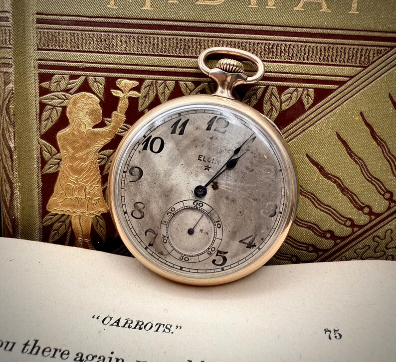 1920s Elgin Pocket Watch / 12K Gold-filled / 17 Jewels - Size 12S / 1921 / True Art Deco Antique ...