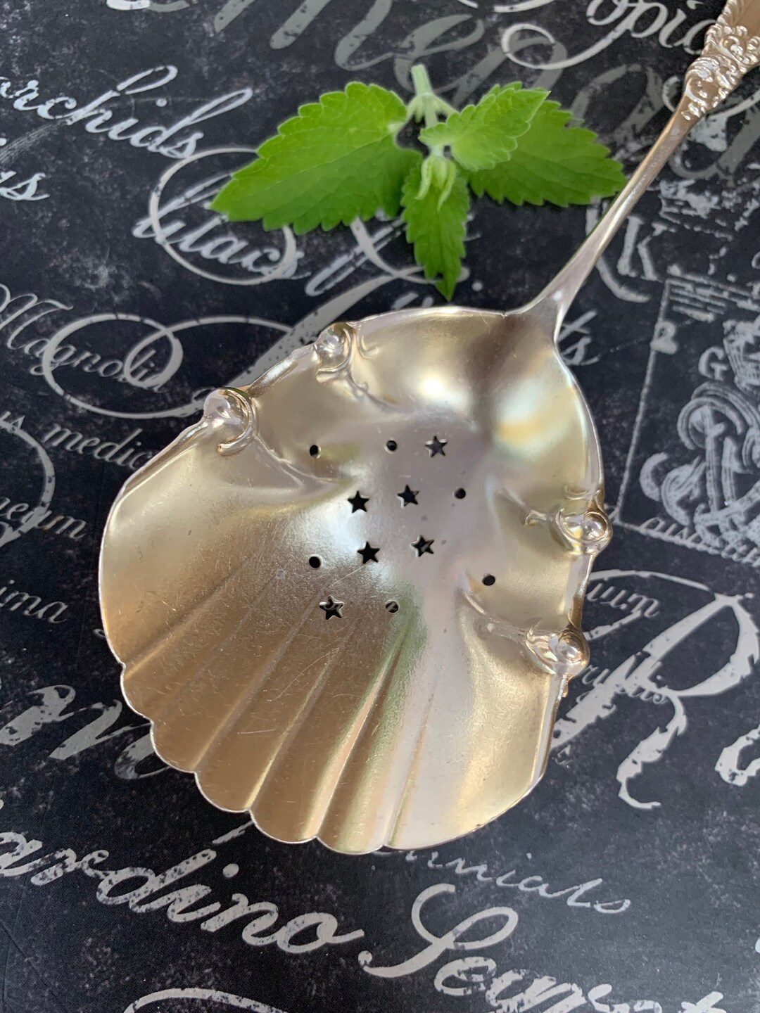 Sterling Flatware Silver Spoon Shovel Utensil With Stars Design Vintage ...