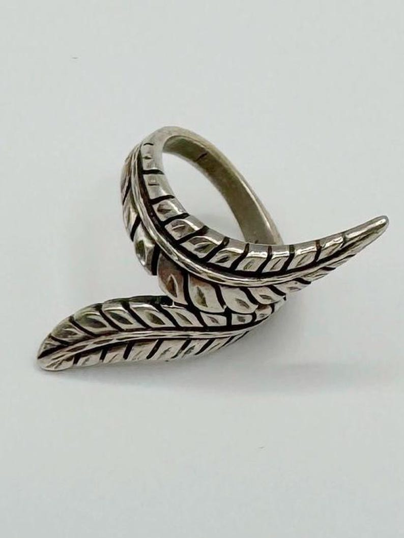 Vintage Native American Signed Feather Wrap Sterling Silver Ring - Etsy