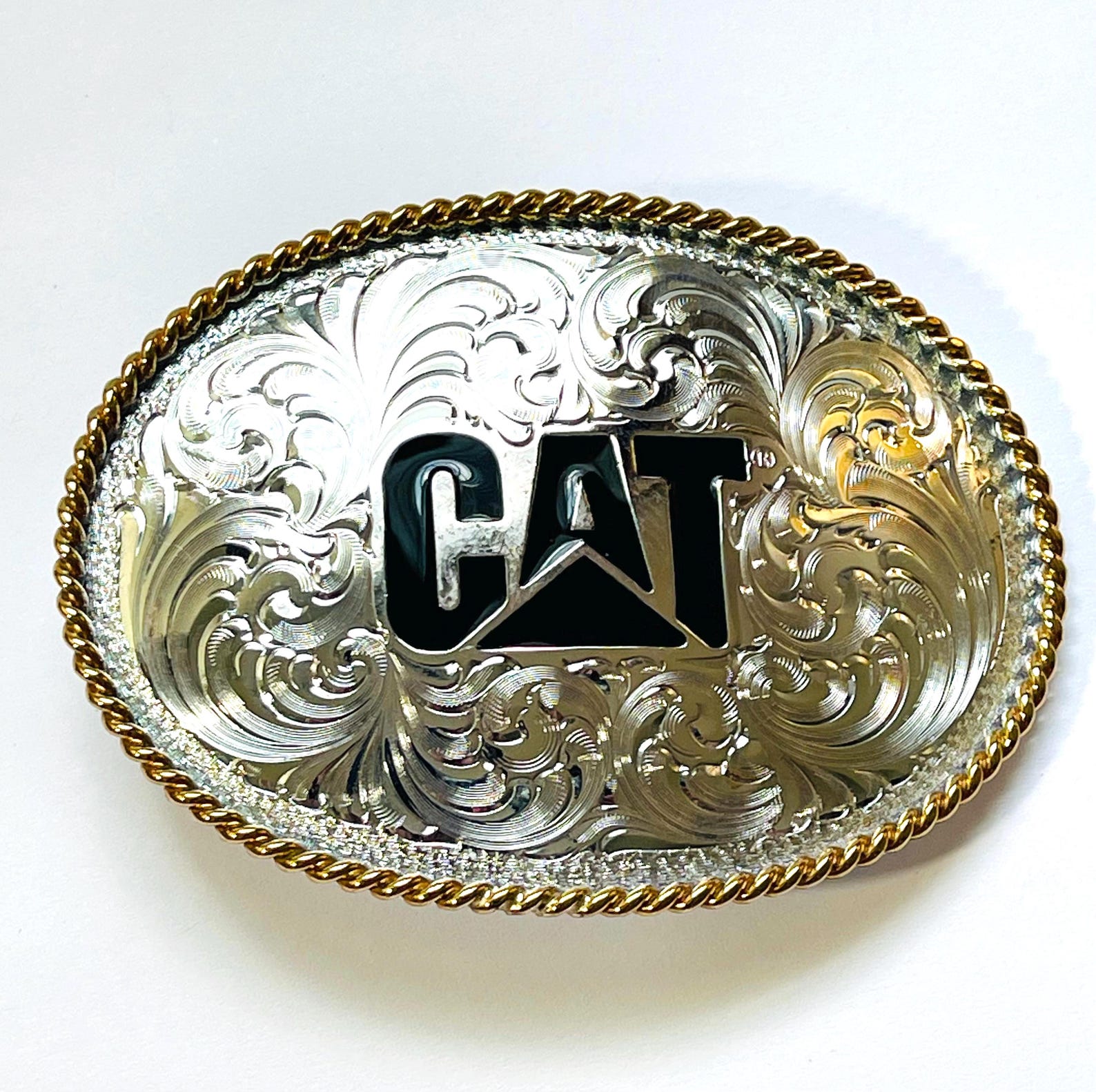 Vintage CAT Belt Buckle, Sterling Plated, Construction Machinery ...