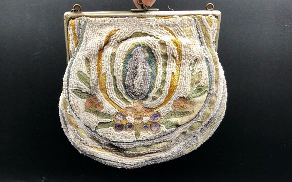 1950's mid-century Longchamps purse / vintage beaded … - Gem