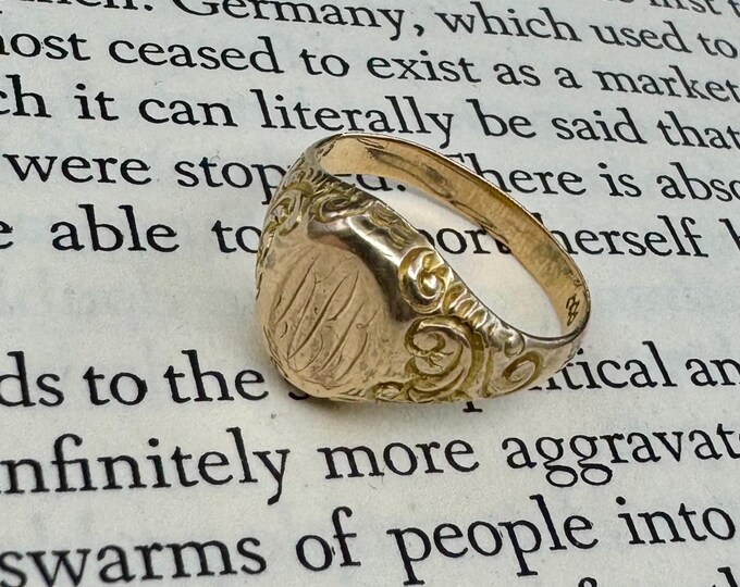 1800s Victorian 10k Gold Engraved Ring / True Art Nouveau Victorian ...