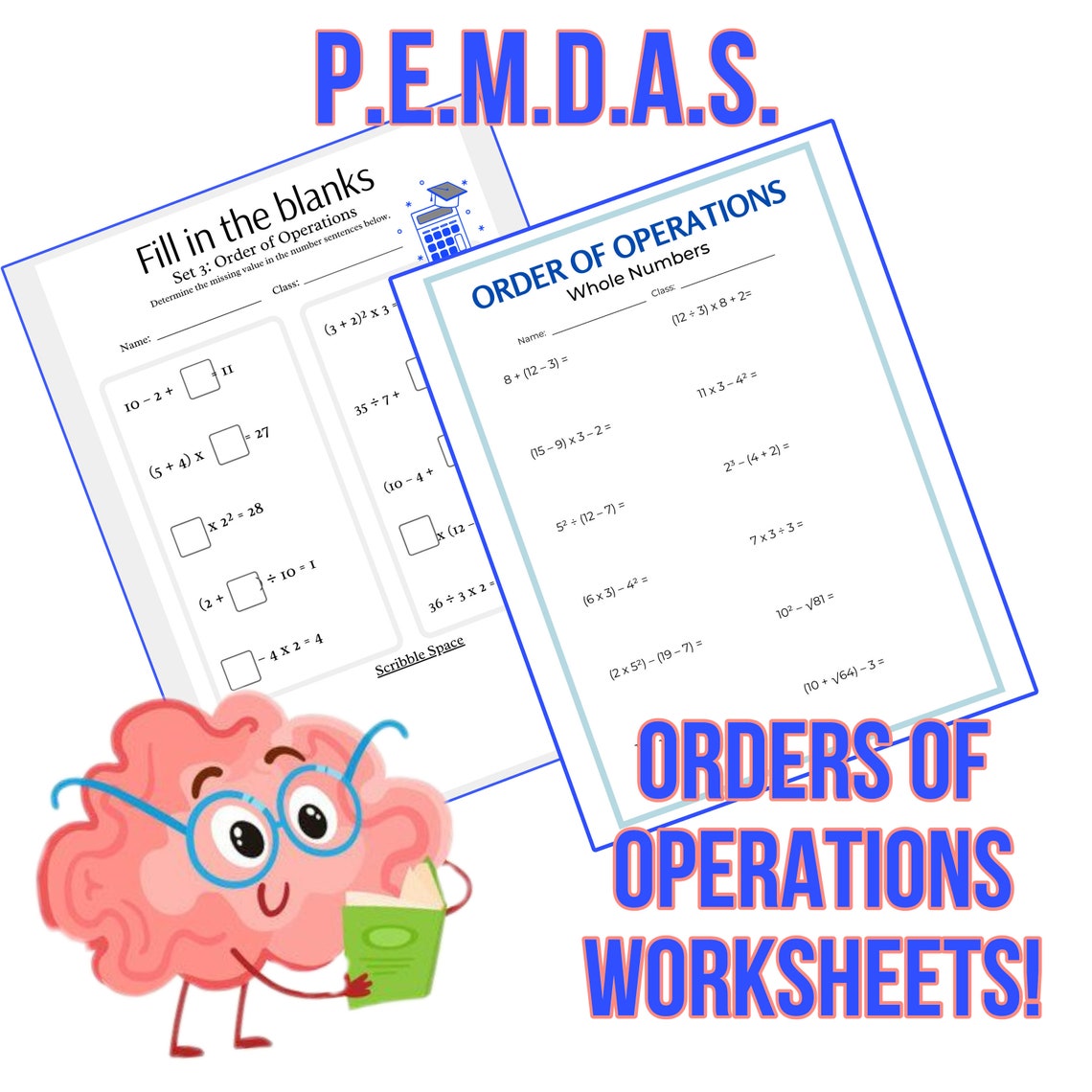 Order of Operations PEMDAS Worksheets! (HIGH QUALITY, Teacher Use ...