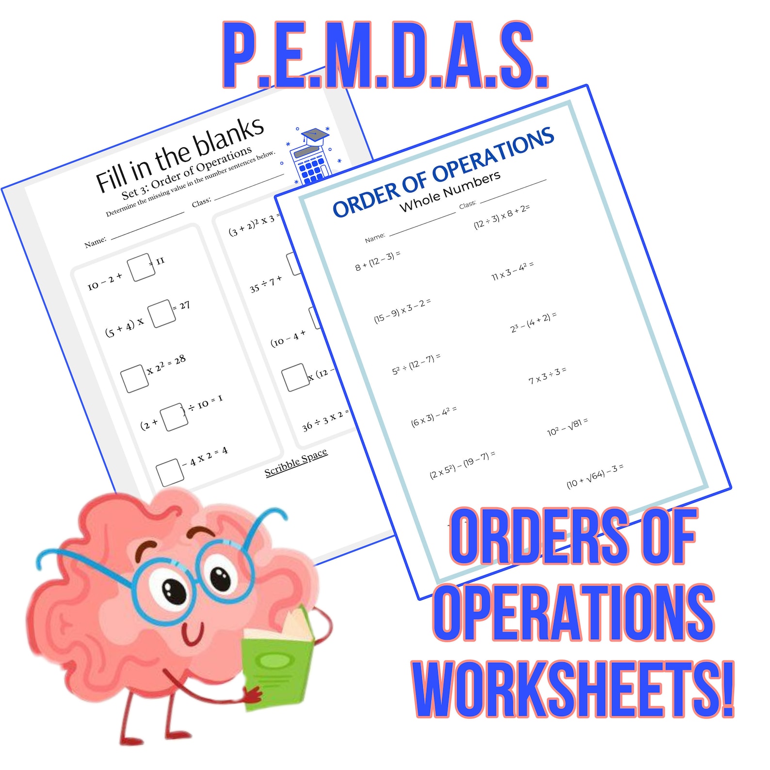 Order of Operations PEMDAS Worksheets! (HIGH QUALITY, Teacher Use ...