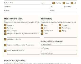 Skin/facial Treatment Consent Forms ( Consent Form, Spa Consent Forms ...