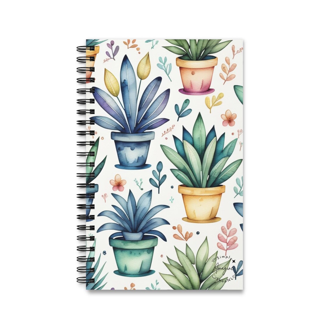 Watercolor Plants Spiral Journal, Floral Notebook, Botanical Diary ...