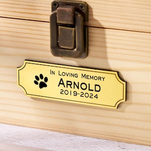 Custom Engraved Plate,memorial Name Plate for Pet Urn, Pet Memorial ...