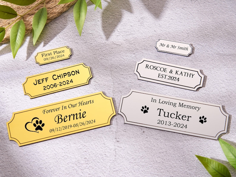 Personalized Gold Name Plate Custom Memorial Plaque Engraved Name ...