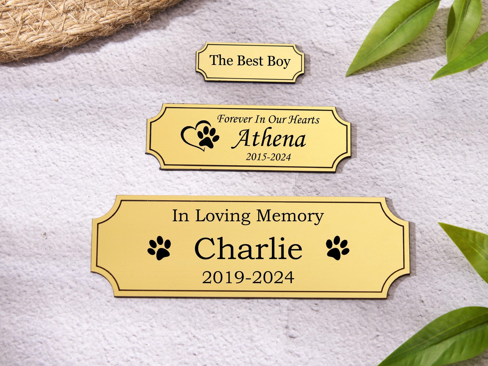 Personalized Gold Name Plate Custom Memorial Plaque Engraved Name ...