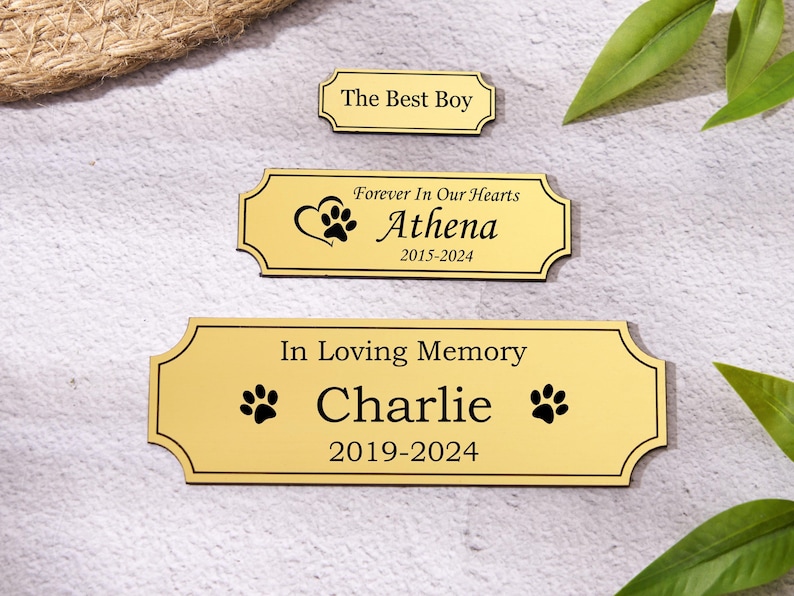 Personalized Gold Name Plate Custom Memorial Plaque Engraved Name ...