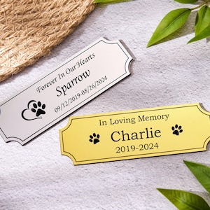 Personalized Gold Name Plate Custom Memorial Plaque Engraved Name ...